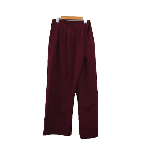 バロウズアンドサン BURROWS &amp; SUN パンツ ラップパンツ テーパード コットン シンプル 38 ワインレッド 赤 /KT20 レディース【表記サイズ】38【実寸サイズ】ウエスト：約68cm　もも幅：約37cm　裾幅：約2...
