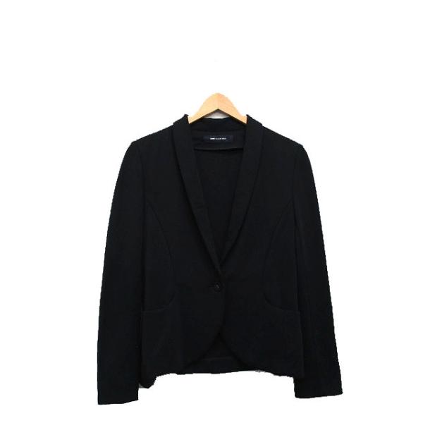 コムサブロンドオフ COMME CA BLANC D'OEUF ジャケット ショールカラー シンプル M ブラック 黒 /KT18 レディース【表記サイズ】M【実寸サイズ】肩幅：約39cm　身幅：約43cm　袖丈：約58cm　着丈：約56c...