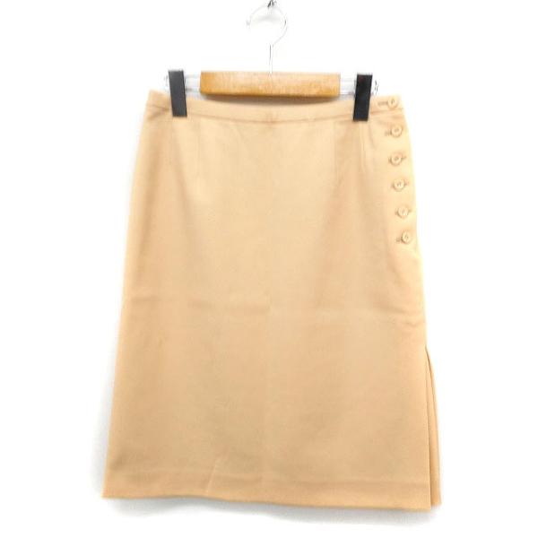 ネットディマミーナ NETTO di MAMMINA 台形スカート ひざ丈 無地 ウール 38 ベージュ /FT15 レディース【表記サイズ】38【実寸サイズ】ウエスト：約64cm　ヒップ：約82cm　スカート丈：約53cm　　【素材】表地...