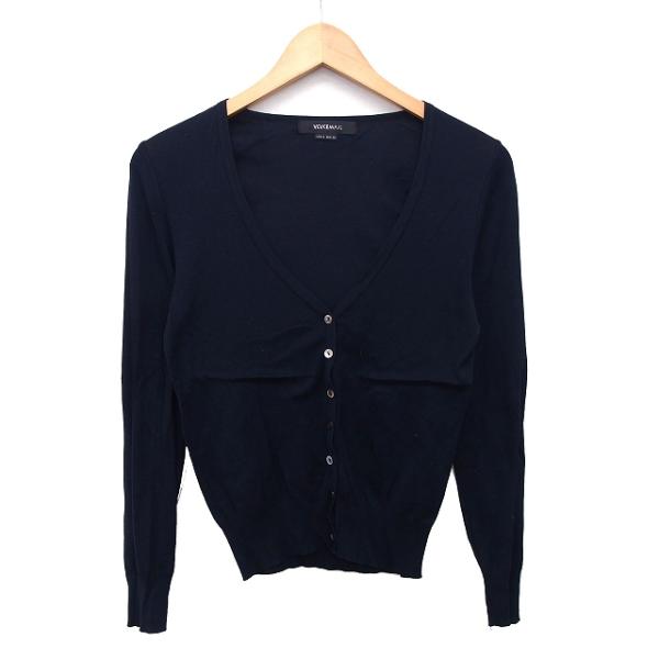 ヴォイスメール VOICEMAIL カーディガン 無地 シンプル 切替リブ 長袖 Vネック コットン 綿 38 ネイビー 紺 /HT7 レディース【ブランド】ヴォイスメール VOICEMAIL【表記サイズ】USA 6EUR 38【実寸サイズ...