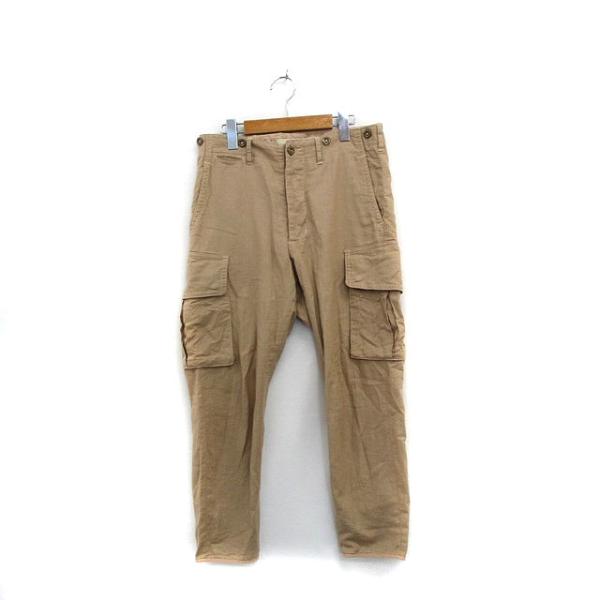アンソール ENSOR CIVET カーゴパンツ コットン シンプル 1 ベージュ /KT25 レディース【ブランド】アンソール ENSOR CIVET【表記サイズ】1【実寸サイズ】ウエスト：約76cm　もも幅：約27cm　裾幅：約13cm...