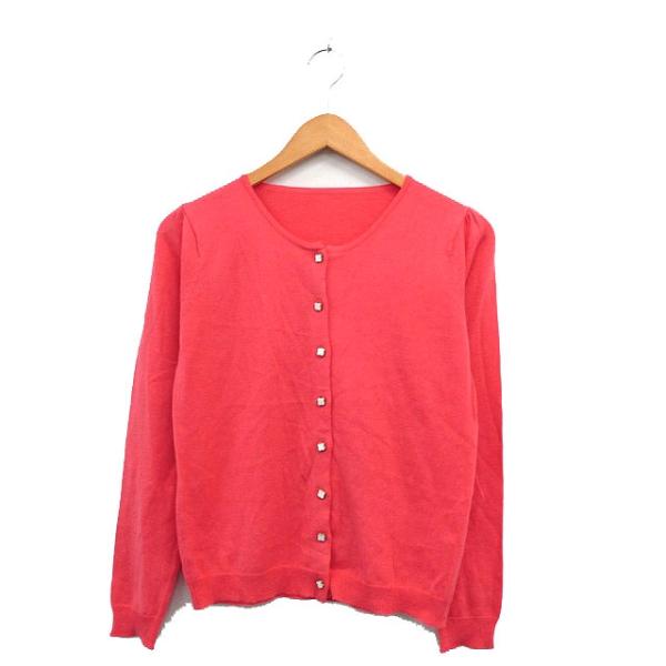 イマージュ iMAGE カーディガン 長袖 シンプル L ピンク /KT7 レディース【ブランド】イマージュ iMAGE【表記サイズ】サイズ表記なし。実寸サイズでご確認ください。【実寸サイズ】肩幅：約35cm　身幅：約41cm　着丈：約52...