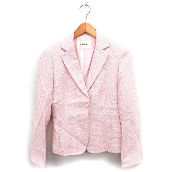 クランデュイユ KLEIN D'OEIL ツイード ジャケット アウター テーラード 総裏地 シルク混 ウール混 38 ピンク /NT4 レディース【ブランド】クランデュイユ KLEIN D'OEIL【表記サイズ】38【実寸サイズ】肩幅：約...