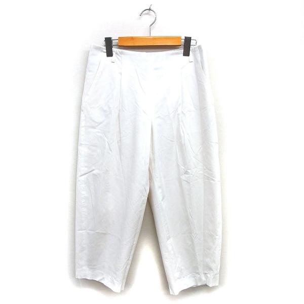 ウヴラージュクラス OUVRAGE CLASSE パンツ ワイド アンクル丈 コットン混 タック バックジップ 38 オフホワイト /NT32 レディース【ブランド】ウヴラージュクラス OUVRAGE CLASSE【表記サイズ】38【実寸サ...