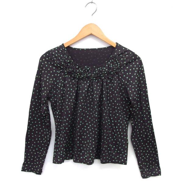 ウナパルテ UNA PARTE カットソー Tシャツ ギャザー モチーフ コットン混 クロップド 長袖 42 茶 ブラウン /NT22 レディース【ブランド】ウナパルテ UNA PARTE【表記サイズ】42【実寸サイズ】肩幅：約33cm　身...