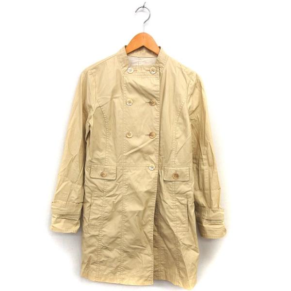 アペーナ APPENA  ノーカラーコート アウター ダブル スプリング ミドル コットン 綿 スリット 40 ベージュ /NT8 レディース【ブランド】アペーナ APPENA 【表記サイズ】40【実寸サイズ】肩幅：約39cm　身幅：約47...
