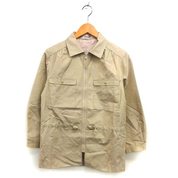 アデンダ Addenda ジャンパー ブルゾン アウター ステンカラー ドローストリング ジップアップ 9 ベージュ /NT25 レディース【表記サイズ】9【実寸サイズ】肩幅：約41.5cm　身幅：約51cm　袖丈：約52cm　着丈：約66...