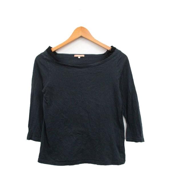 クローラ crolla カットソー Tシャツ 七分袖 レース コットン 38 ネイビー 紺 /KT20 レディース【ブランド】クローラ crolla【表記サイズ】38【実寸サイズ】肩幅：約36cm　身幅：約40cm　着丈：約49cm　袖丈：...