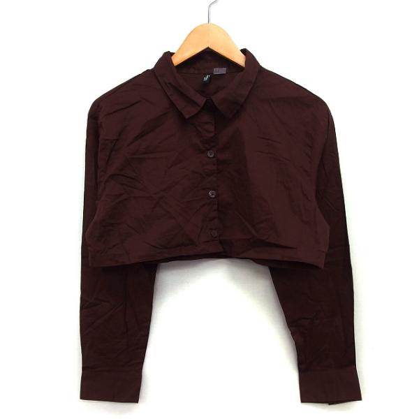 エイチ&amp;エム H&amp;M ディヴァイデッド DIVIDED シャツ ブラウス クロップド丈 無地 シンプル 長袖 コットン 綿 S 茶 /HT14 レディース【ブランド】エイチ&amp;エム H&amp;M【表記サイズ】EUR ...
