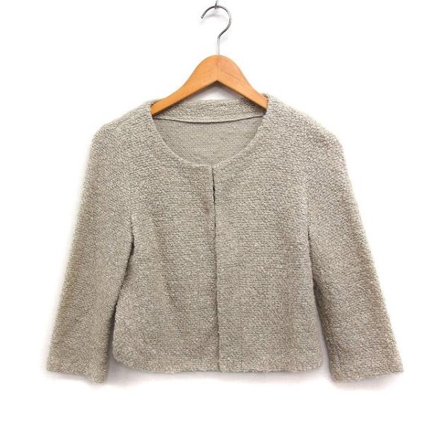 マトリーチェ バイ ヴォイスメール matrice by VOICEMAIL ニット ノーカラー ジャケット ウール混 38 ライトグレー /FT45 レディース【ブランド】マトリーチェ バイ ヴォイスメール matrice by VOIC...