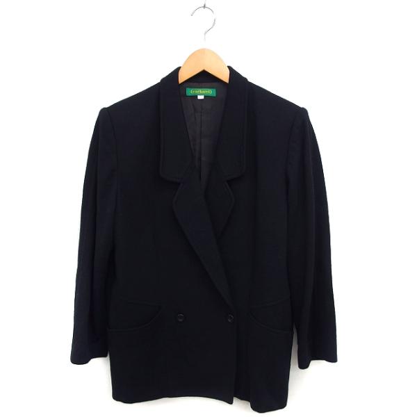 キャシャレル cacharel テーラード ジャケット アウター ダブル ウール 総裏地 ゆったり シンプル 黒 ブラック /NT11 レディース【ブランド】キャシャレル cacharel【表記サイズ】表記なし実寸サイズをご確認ください【実...