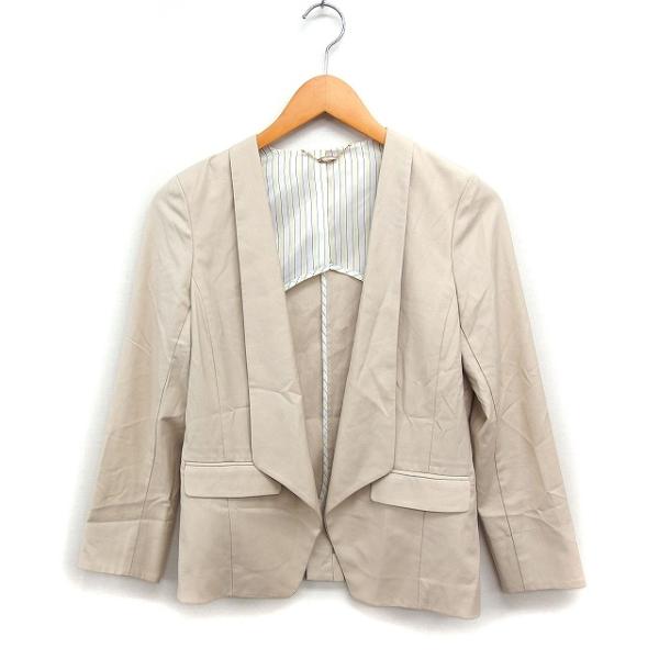 ラボラトリーワーク laboratory work タキシードカラー ジャケット 無地 オープン S ライトベージュ /FT45 レディース【ブランド】ラボラトリーワーク laboratory work【表記サイズ】S【実寸サイズ】肩幅：約...