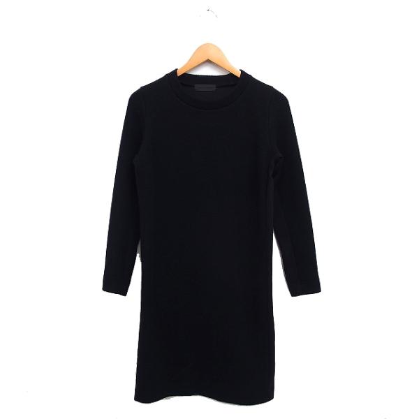 プリシラバスドール priscillabusD’OR リブ ニット ワンピース 長袖 ひざ丈 ストレートライン 無地 2 ブラック 黒 /FT3 レディース【表記サイズ】2【実寸サイズ】肩幅：約32cm　身幅：約44cm　袖丈：約59cm　...
