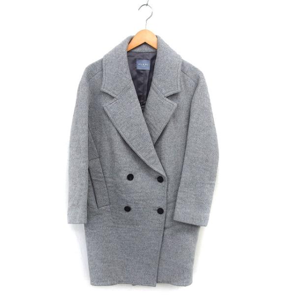 アラーニザグレー ALANI THE GREY チェスターコート ミドル アウター ダブル ウール混 S グレー /NT30 レディース【表記サイズ】S【実寸サイズ】肩幅：約49cm　身幅：約60cm　袖丈：約52cm　着丈：約86cm　　...