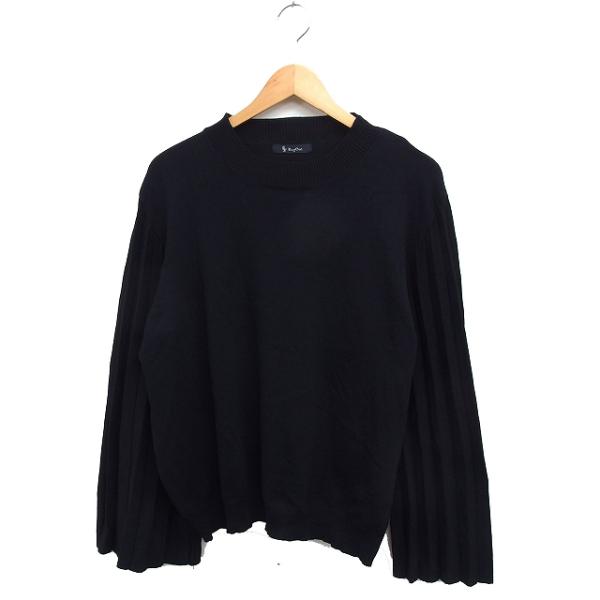 ラグアウト RagOut プリーツ袖 ニット セーター 長袖 無地 大きいサイズ 4L ブラック 黒 /FT15 レディース【表記サイズ】4L【実寸サイズ】肩幅：約42cm　身幅：約60cm　袖丈：約57cm　着丈：約59cm　　【素材】レ...