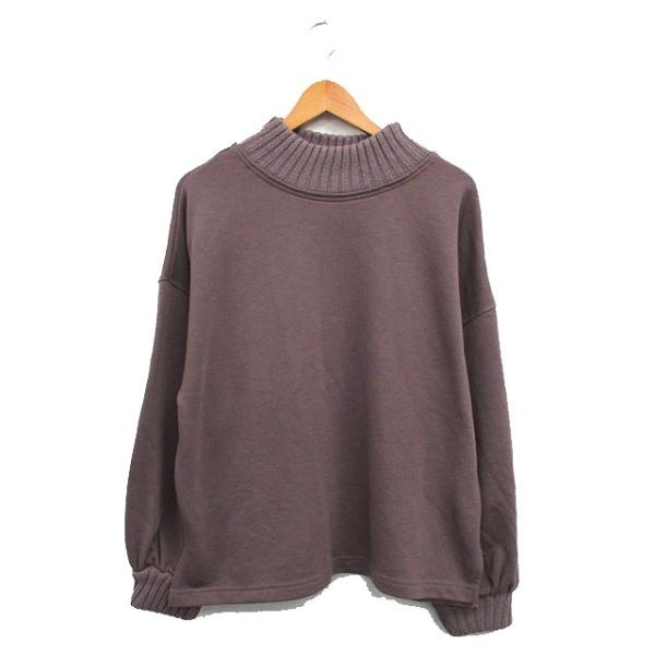 ティップトップ Tip Top ニット セーター 長袖 ハイネック シンプル F ブラウン 茶 /KT7 レディース【表記サイズ】F【実寸サイズ】身幅：約62cm　着丈：約62cm　ゆき丈：約80cm　　【素材】本体 ポリエステル65％、綿...