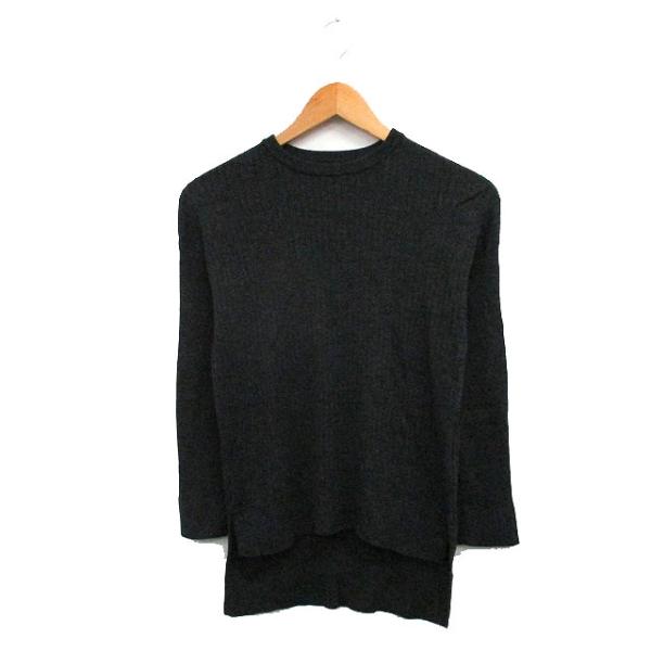 バルバリ Valo vari リブ ニット セーター 長袖 ウール シンプル S チャコールグレー /KT23 レディース【表記サイズ】S【実寸サイズ】身幅：約42cm　着丈：約62cm　ゆき丈：約64cm　　【素材】ウール100％【色】チ...