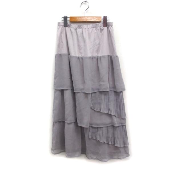 ジルスチュアート JILL STUART ティアードスカート ロング丈 素材切替 無地 2 グレー 灰 /FT46 レディース【ブランド】ジルスチュアート JILL STUART【表記サイズ】2【実寸サイズ】ウエスト：約68-88cm　ヒッ...
