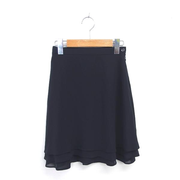 DEFACHE フレア スカート ミニ 薄手 無地 シンプル 7 ネイビー 濃紺 /TT レディース【表記サイズ】7【実寸サイズ】ウエスト：約58cm　ヒップ：約88cm　スカート丈：約49cm　　【素材】ポリエステル100％【色】ネイビー...