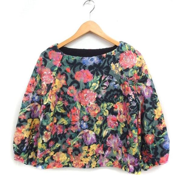 ダイアグラム グレースコンチネンタル Diagram フラワープリント ニット セーター 長袖 ボートネック 36 ピンク ブラック /FT19 レディース【ブランド】ダイアグラム グレースコンチネンタル Diagram GRACE CON...