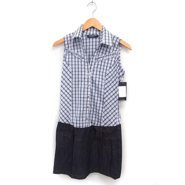 未使用品 リナシメント RINASCIMENTO タグ付き 切替 ワンピース ノースリーブ ミニ チェック フリル L グレー ホワイト 白 /FT9 レディース【ブランド】リナシメント RINASCIMENTO【表記サイズ】L【実寸サイズ...