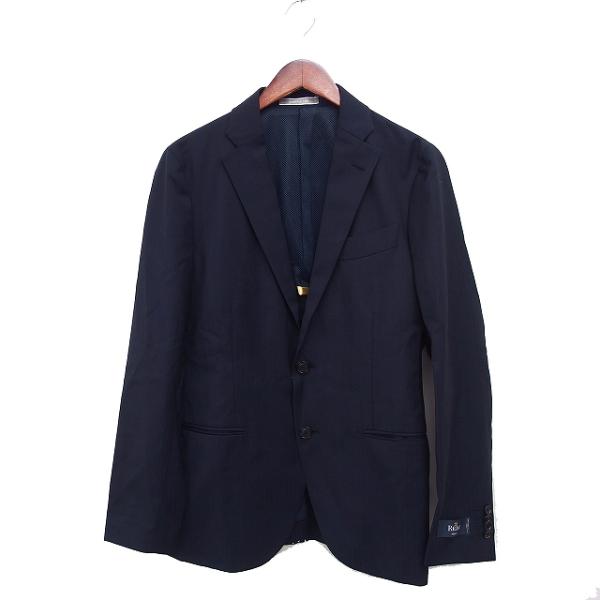 ナノユニバース nano universe SHARPER TWO ストライプ テーラードジャケット シングル ウール 46 ネイビー 紺 /FT24 メンズ【ブランド】ナノユニバース nano universe【表記サイズ】46【実寸サイ...