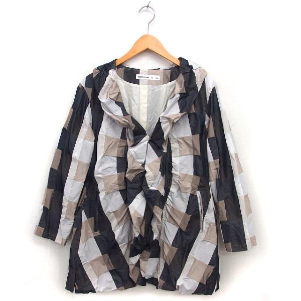 ケイコキシ KEIKO KISHI by nosh ショールカラー コート ミドル チェック ギャザー 2 ベージュ /NT22 レディース【ブランド】ケイコキシ KEIKO KISHI by nosh【表記サイズ】2【実寸サイズ】肩幅：約...