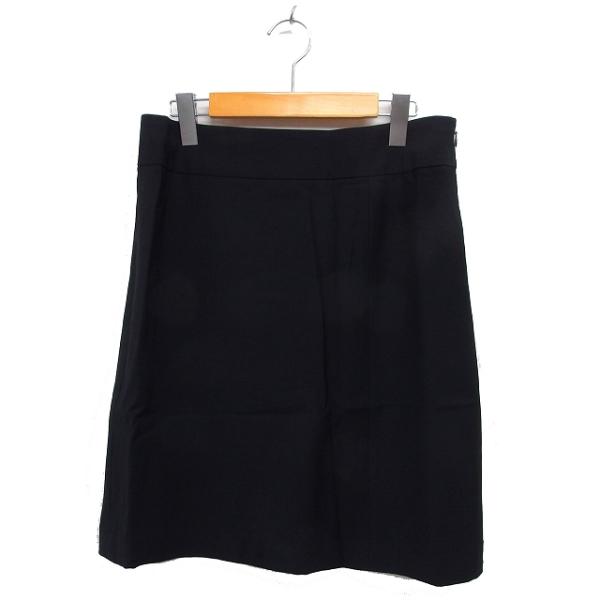 ベルナール ペリス BERNARD PERRIS 台形 スカート ミニ ウール サイドジップ 無地 42 黒 ブラック /NT15 レディース【表記サイズ】42【実寸サイズ】ウエスト：約78cm　ヒップ：約92cm　スカート丈：約53.5c...