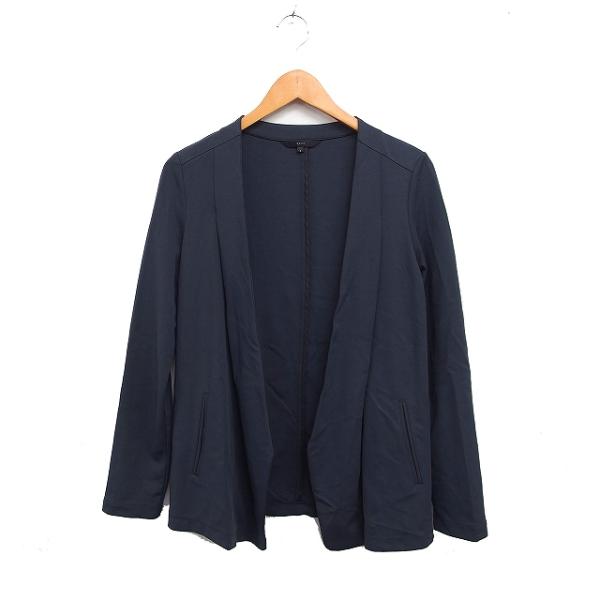 イーブス YEVS ノーカラー ジャケット オープン 無地 S チャコール /FT9 レディース【ブランド】イーブス YEVS【表記サイズ】S【実寸サイズ】肩幅：約40cm　身幅：約44cm　袖丈：約63cm　着丈：約65cm　　【素材】本...