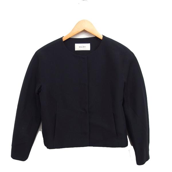 ボールジー BALLSEY トゥモローランド ノーカラー ジャケット 無地 シルク混 コットン 綿 38 ブラック 黒 /FT32 レディース【ブランド】ボールジー BALLSEY トゥモローランド【表記サイズ】38【実寸サイズ】身幅：約4...