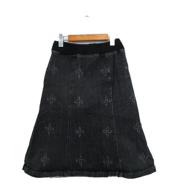 スナオクワハラ sunao kuwahara デニム フレアスカート 膝丈 M グレー 灰 /KT16 レディース【ブランド】スナオクワハラ sunao kuwahara【表記サイズ】M【実寸サイズ】ウエスト：約60cm　ヒップ：約82cm...