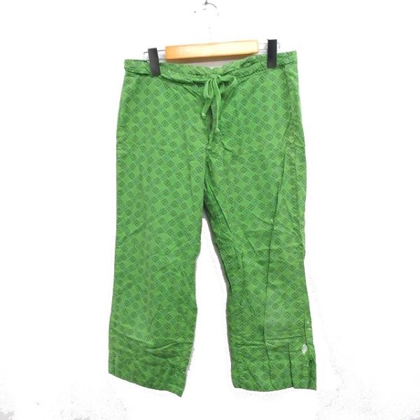シップス SHIPS ブルードット BLUE DOT 柄 イージー パンツ クロップドパンツ コットン 綿 4 グリーン 緑 /FT41 レディース【ブランド】シップス SHIPS【表記サイズ】4【実寸サイズ】ウエスト：約72cm　もも幅：...