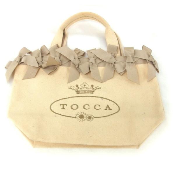 トッカ TOCCA OCTUPLE RIBBON キャンバス トートバッグ アイボリー系 /FT2 レディース【ブランド】トッカ TOCCA【表記サイズ】F【実寸サイズ】持ち手の長さ：約35.5cm　ヨコ：約30cm　タテ：約22cm　マチ...
