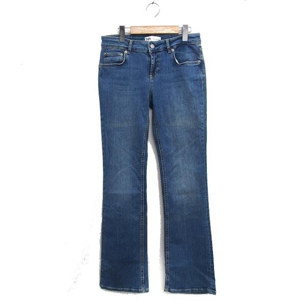 ザラ ZARA デニム ジーンズ ブーツカット ストレッチ 38 ブルー 青 /FT32 レディース【ブランド】ザラ ZARA【表記サイズ】EUR 38USA 6MEX 28【実寸サイズ】ウエスト：約74cm　もも幅：約24cm　裾幅：約2...