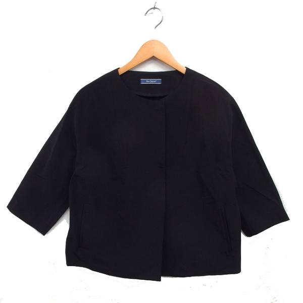 ア・カピート Hai Capito? ノーカラー ジャケット コットン混 ワイド スナップボタン 無地 40 黒 ブラック /NT21 レディース【表記サイズ】40【実寸サイズ】身幅：約55.5cm　着丈：約55cm　ゆき丈：約59cm　　...