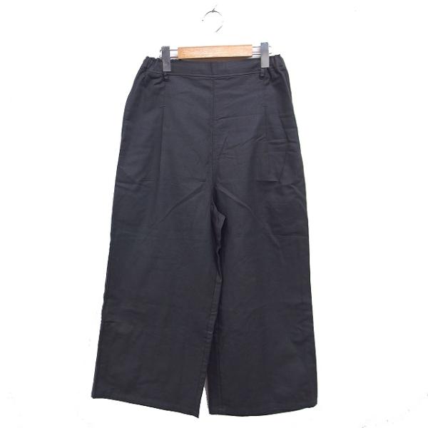 Porte-moi ? jamais ウラメヅカイ フランネル ワイドパンツ 9分丈 無地 コットン 綿 グレー 灰 /FT11 レディース【表記サイズ】実寸サイズをご確認ください。【実寸サイズ】ウエスト：約66-78cm　もも幅：約31c...