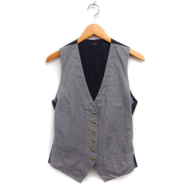 Dissolve ベスト ジレ 柄 切替 2 グレー 灰 ブラック 黒 /FT11 レディース【表記サイズ】2【実寸サイズ】身幅：約46cm　着丈：約56cm　　【素材】表地：綿100％　裏地：キュプラ100％【色】グレー ブラック 　※色...