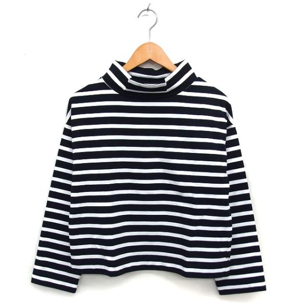 スピック&amp;スパン Spick&amp;Span Leclair ボーダー ワイド カットソー Tシャツ ハイネック コットン 綿 長袖 黒 ブラック /NT7 レディース【ブランド】スピック&amp;スパン Spick&amp;Sp...