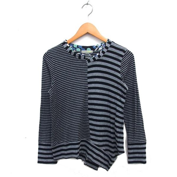 イム センソユニコ i＋mu Senso Unico ボーダー カットソー アシンメトリー コットン混 長袖 38 グレー /NT6 レディース【ブランド】イム センソユニコ i＋mu Senso Unico【表記サイズ】38【実寸サイズ】...