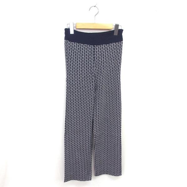 ザラ ZARA KINT ニットパンツ ロング 総柄 ウエストゴム S ネイビー アイボリー 紺 /TT レディース【ブランド】ザラ ZARA【表記サイズ】S(EUR,USA)26(MEX)【実寸サイズ】ウエスト：約60〜70cm　もも幅：...