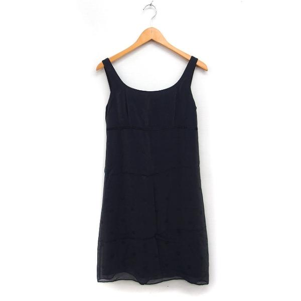 コリーヌサリュー Corinne Sarrut 花柄 ワンピース ノースリーブ ひざ下丈 リボン 38 ブラック 黒 /FT44 レディース【ブランド】コリーヌサリュー Corinne Sarrut【表記サイズ】38【実寸サイズ】身幅：約4...