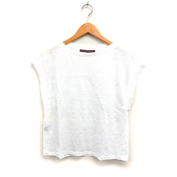 コントワーデコトニエ COMPTOIR DES COTONNIERS リネン 麻 カットソー Tシャツ フレンチスリーブ 無地 L ホワイト 白 /FT25 レディース【ブランド】コントワーデコトニエ COMPTOIR DES COTONN...
