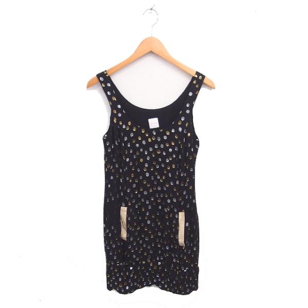 サス&amp;バイド sass＆bide チュニック ワンピース 水玉 ドット ラメ シルク ノースリーブ 38 黒 ブラック /TT レディース【ブランド】サス&amp;バイド sass＆bide【表記サイズ】38(EURO)2(US)【...