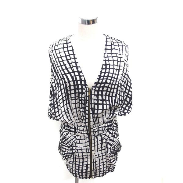 サス&amp;バイド sass＆bide セットアップ 上下 ワンピース ショートパンツ 格子柄 背中スリット シルク ノースリーブ 2 アイボリー ブラック /TT レディース【ブランド】サス&amp;バイド sass＆bide【表記サイ...