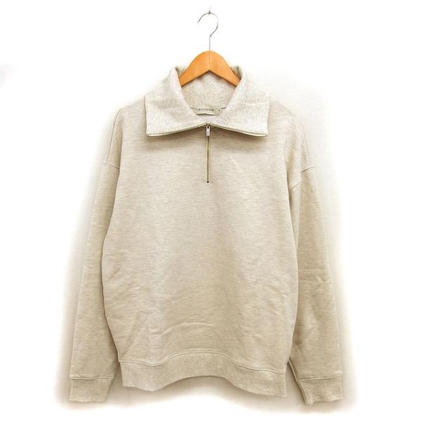 リウ・オム LIEU HOMME トレーナー リブ ハーフジップ コットン混 杢グレー 長袖 S ベージュ /NT22 メンズ【表記サイズ】2【実寸サイズ】肩幅：約61cm　身幅：約67.5cm　袖丈：約60.5cm　着丈：約66.5cm　...