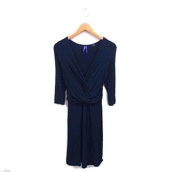 セラフィン Seraphine マタニティウェア ワンピース カシュクール ロング プルオーバー 七分袖 4 ネイビー 紺 /TT レディース【表記サイズ】UK8US4FR38DE36【実寸サイズ】肩幅：約37cm　身幅：約36cm　袖丈：...