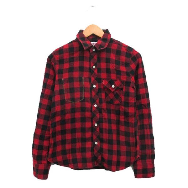 リーバイス レッドループ LEVI'S redloop シャツ ブラウス 長袖 コットン チェック M レッド 赤 /KT20 レディース【ブランド】リーバイス レッドループ LEVI'S redloop【表記サイズ】M【実寸サイズ】肩幅：...