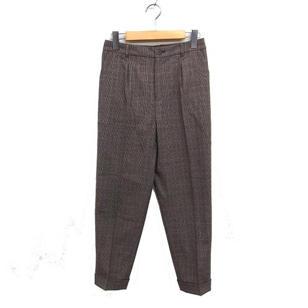 ヒューマンウーマン HUMAN WOMAN グレンチェック タック テーパードパンツ SS ブラウン 茶 /FT24 レディース【ブランド】ヒューマンウーマン HUMAN WOMAN【表記サイズ】SS【実寸サイズ】ウエスト：約64-68cm...