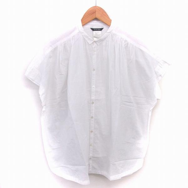 パドカレ pas de calais シャツ ブラウス ゆったり 綿 コットン 透け感 薄手 半袖 38 ホワイト 白 /TT レディース【ブランド】パドカレ pas de calais【表記サイズ】38【実寸サイズ】身幅：68cm　着丈：...