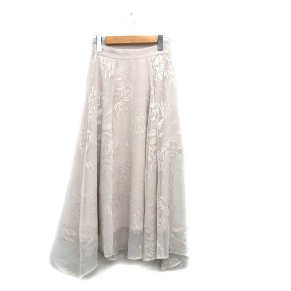 アニュアンス ?nuans フレア スカート ロング 花柄 XS アイボリー 白 /KT5 レディース【ブランド】アニュアンス ?nuans【表記サイズ】XS【実寸サイズ】ウエスト：約60cm　ヒップ：約120cm　スカート丈：約79cm　...
